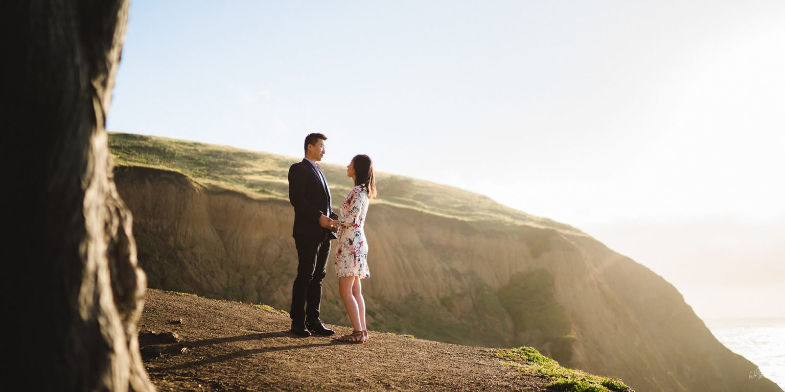 California Coastline Engagement at Mori Point - Stanley Wu Photography